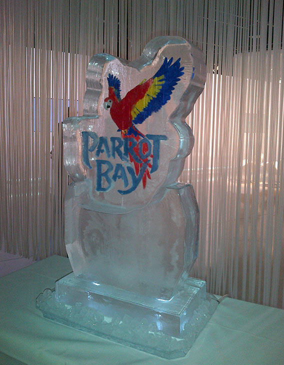 Parrot Bay Ice Sculpture - Product Launch Ice Carving by Immediate Ice